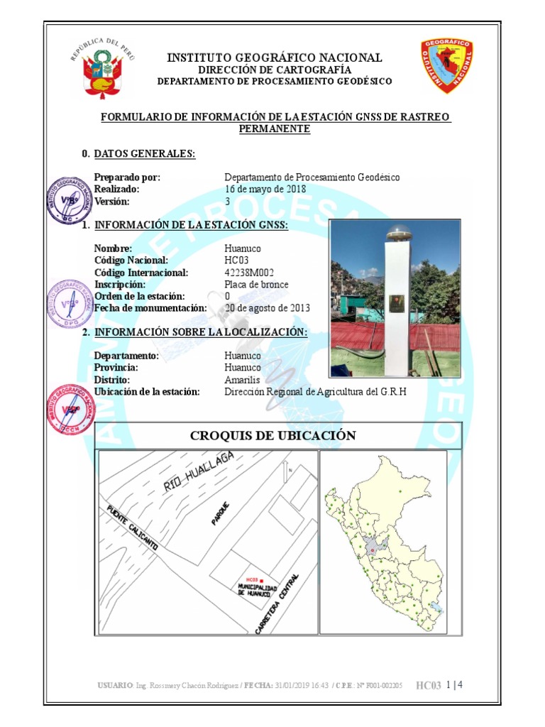 Ficha Tecnica ERP HU03 | PDF | Geodesia | Datos geográficos e información