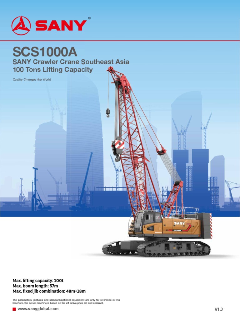 Sany Crane-Brochure SCS1000A 105434 | PDF | Crane (Machine) | Length