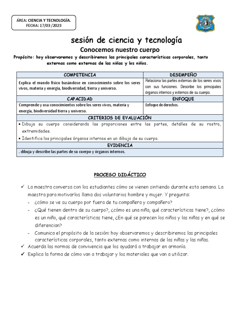 SESIÓN 21-Conocemos Nuestro Cuerpo | PDF