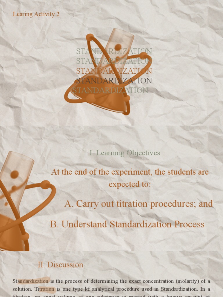 Standardization | PDF | Titration | Chemistry