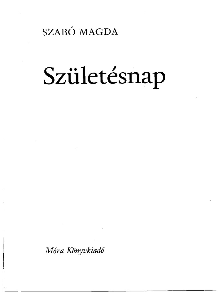 Születésnap - Szabó Magda | PDF