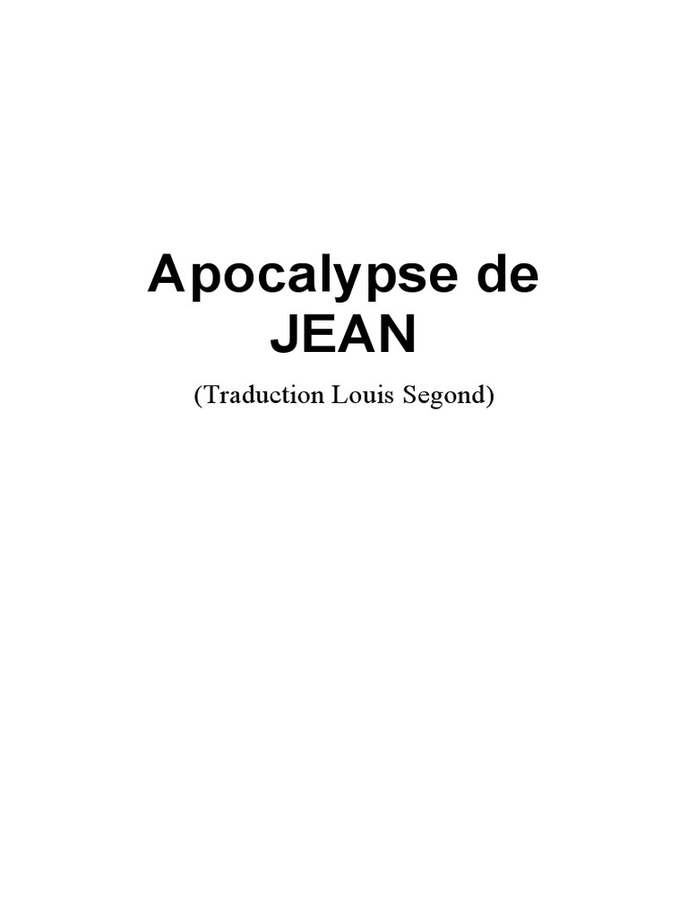 Révélation de l'Apocalypse de Jean | PDF | Livre de la Révélation | Trône