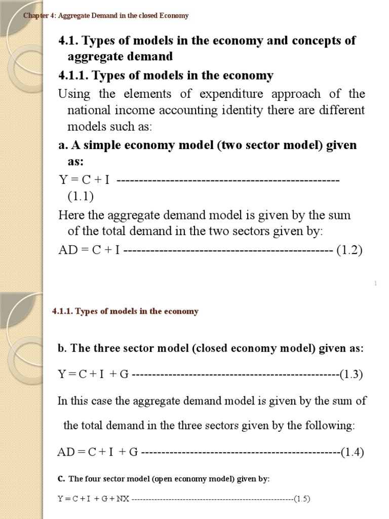 Aggregate Demand Models in Closed Economy | PDF | Aggregate Demand ...