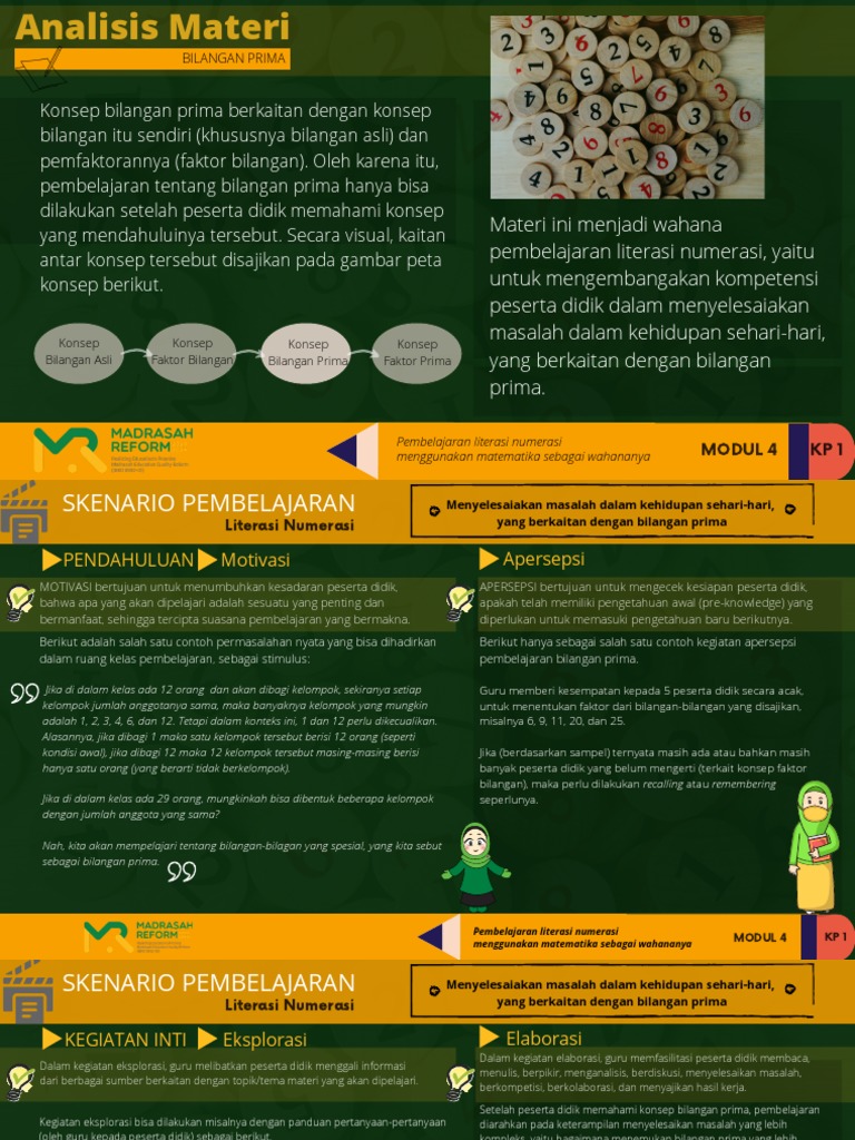 7 Literasi Numerasi - Analisis Materi Dan Skenario Pembelajaran TK 4 - KP 1,2,3 | PDF