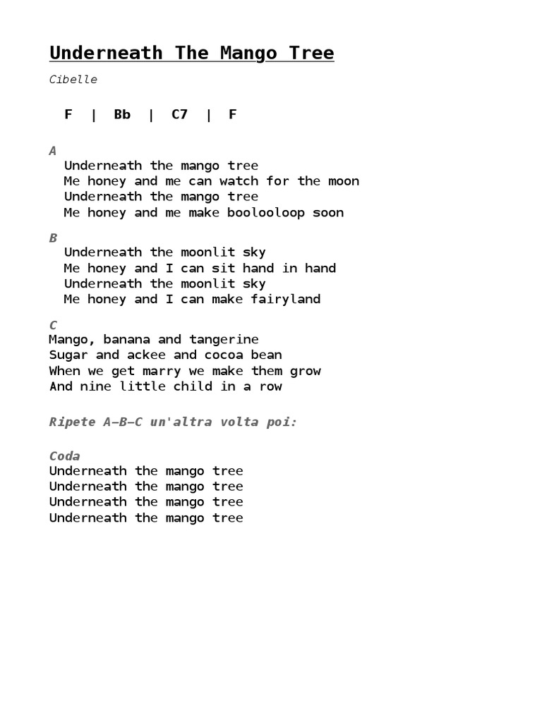 Underneath The Mango Tree F | PDF