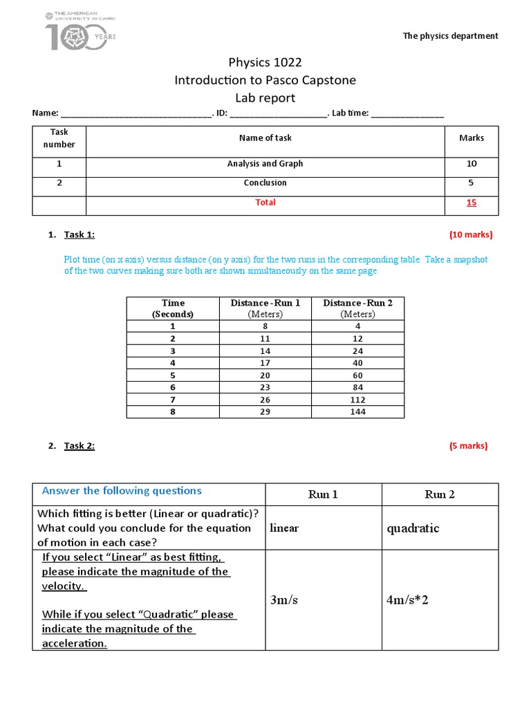 Introduction To Pasco System | PDF | Quadratic Equation | Acceleration
