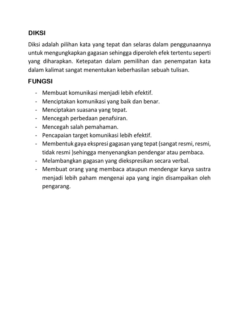 DIKSI | PDF | Seni & Disiplin Bahasa