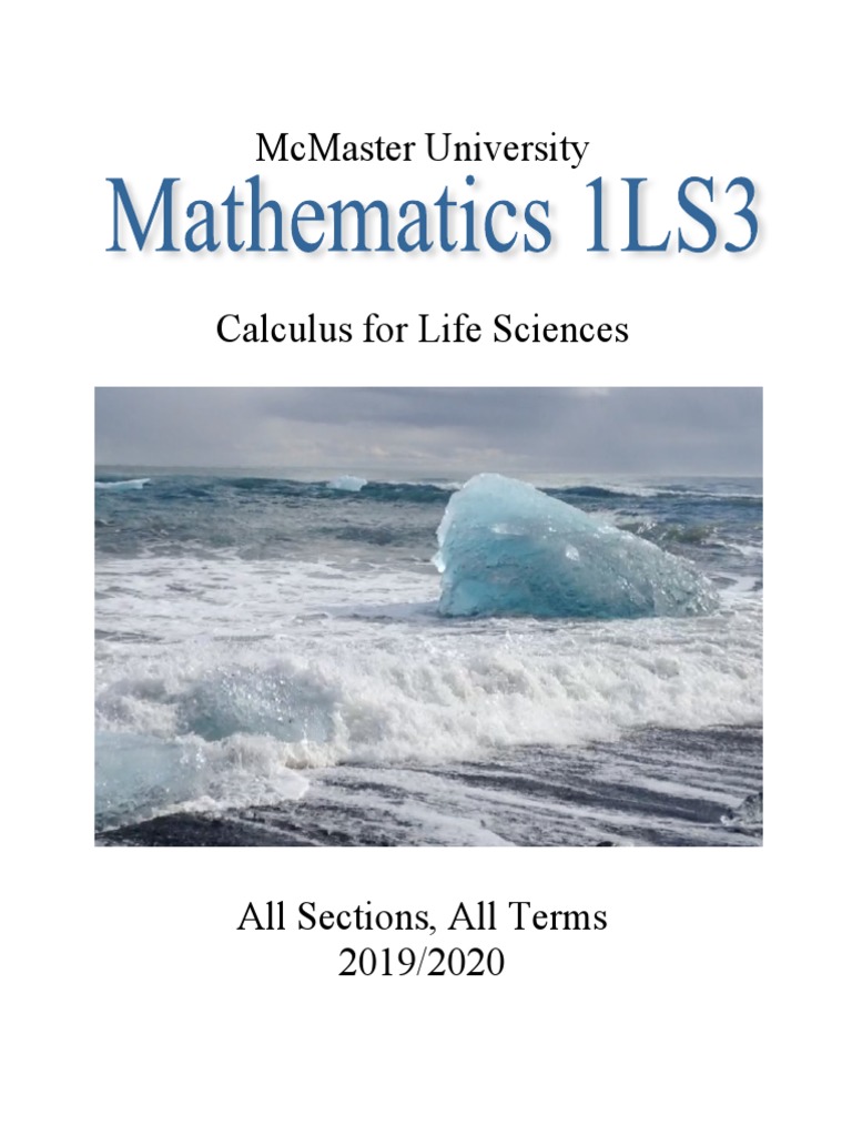 ECCW Math 1LS3 Calculus For Life Sciences | PDF | Body Mass Index ...