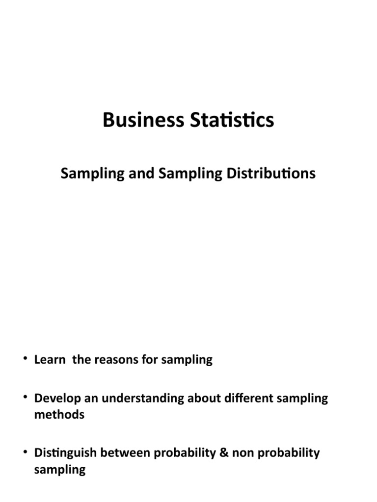 Business Statistics - Sampling | PDF | Sampling (Statistics) | Stratified Sampling