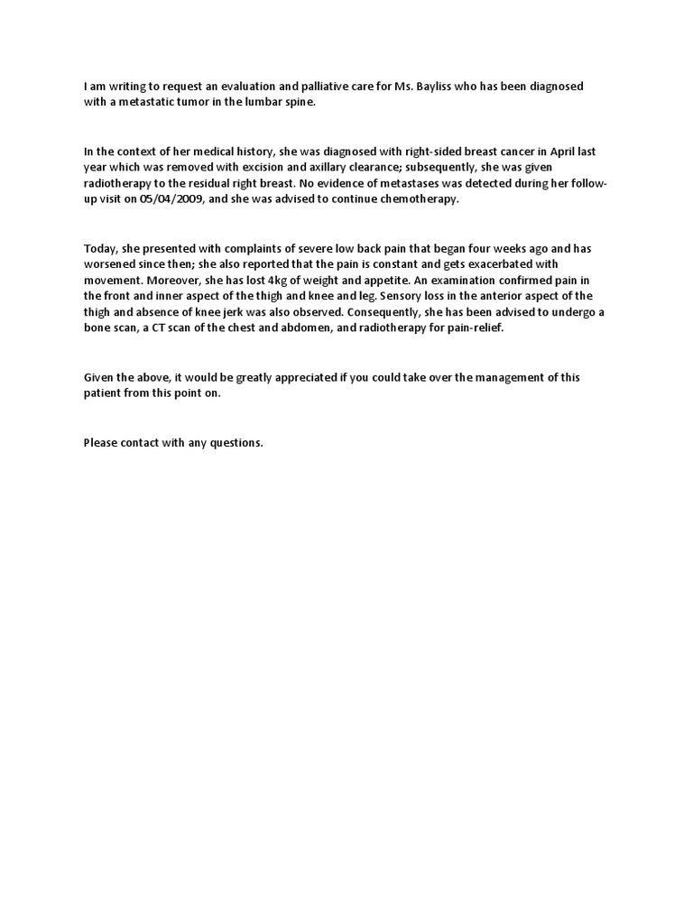 Lisa Bayliss Sample Letter | PDF