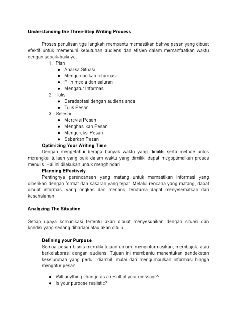 Understanding The Three-Step Writing Process | PDF | Bisnis ...