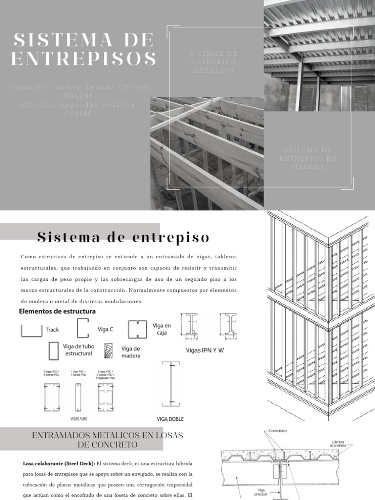 Sistemas de Entrepiso: Metal y Madera | PDF