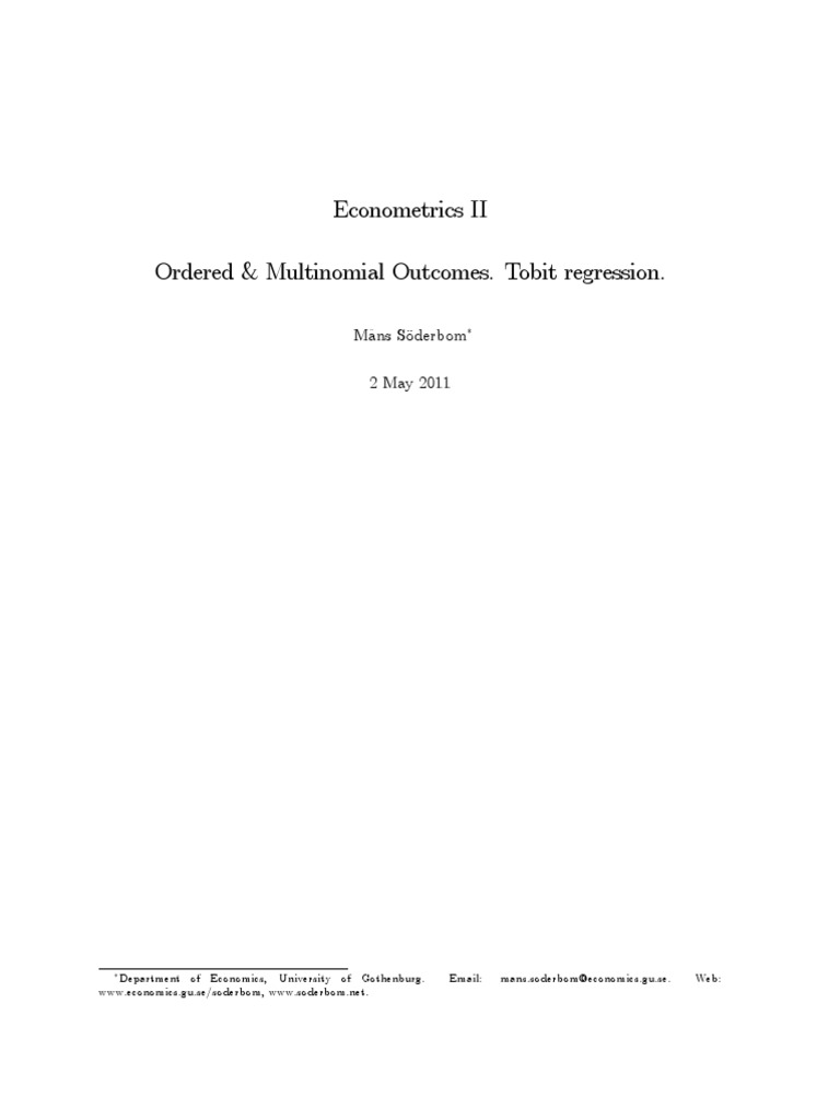 Econometrics | PDF | Ordinary Least Squares | Normal Distribution Econometrics | PDF | Ordinary Least Squares | Normal Distribution