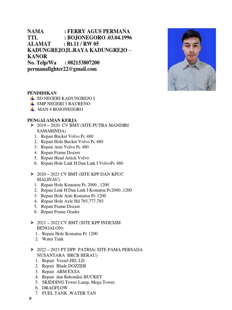 CV. Ferry Agus Permana Welder 22 | PDF