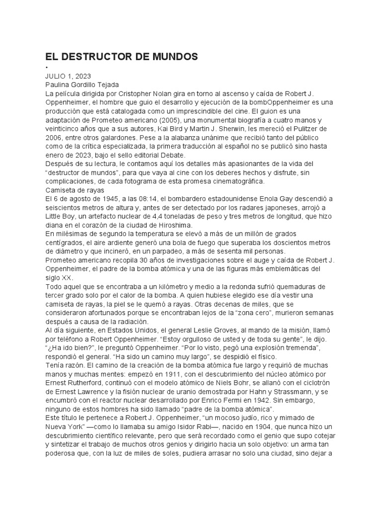 El Destructor de Mundos | PDF