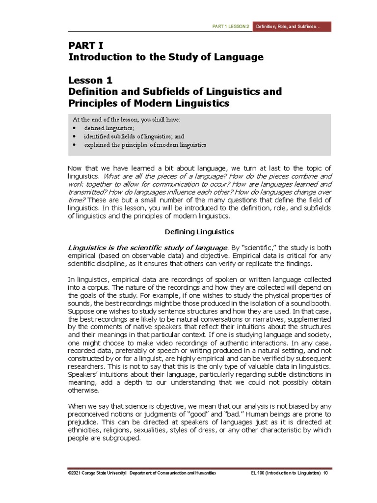 Part I, Lesson II | Download Free PDF | Linguistics | Word