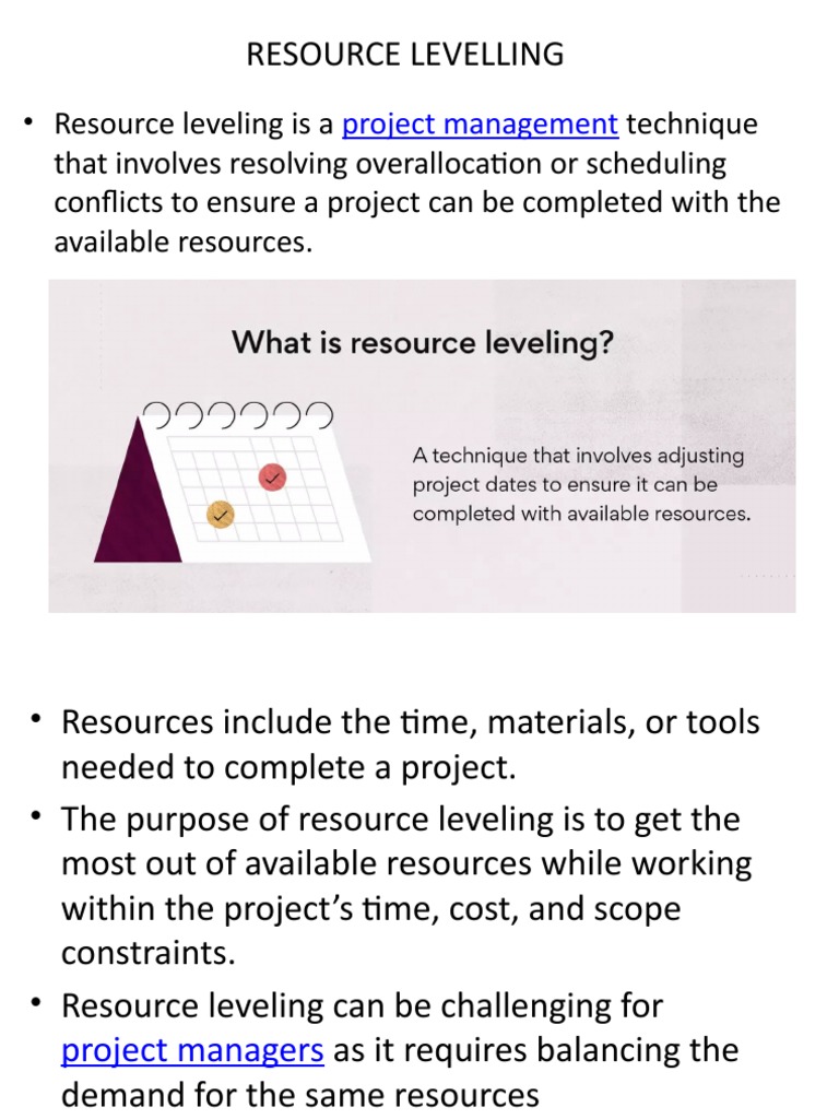 Resource Levelling | PDF | Project Management | Top Down And Bottom Up Design