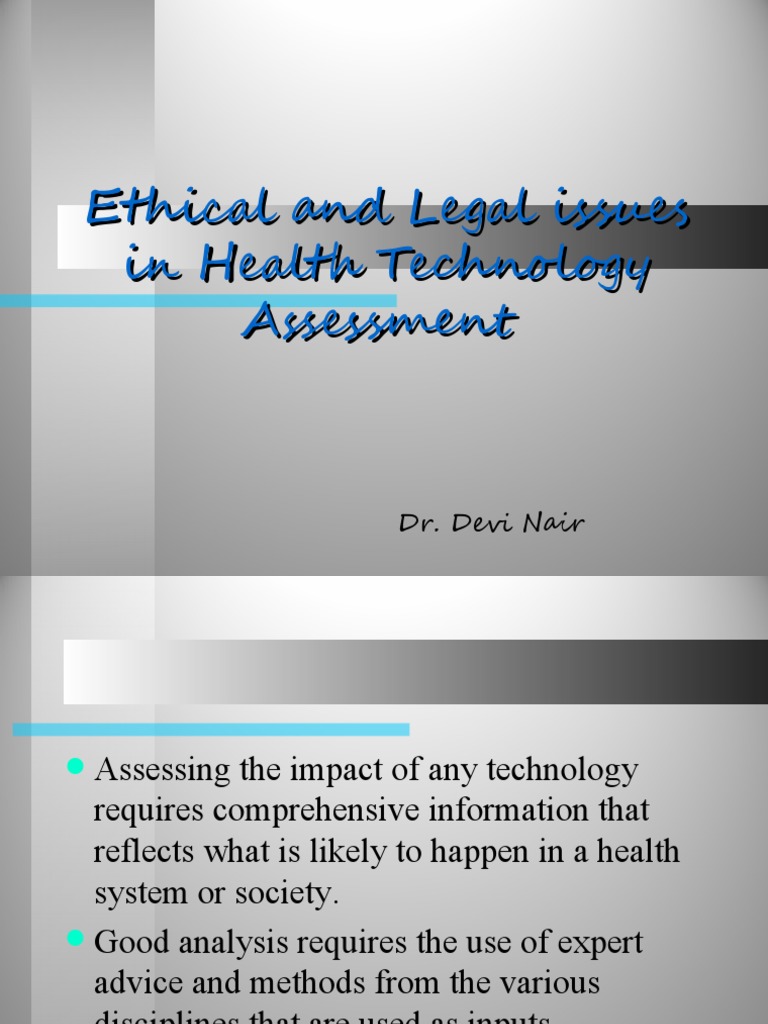 Ethical and Legal Issues in HTA | PDF | Health Care | Medicine