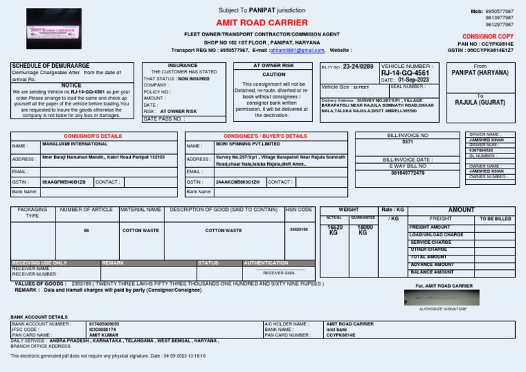 Hamali Charges and HSN Code Details | PDF | Service Industries | Business