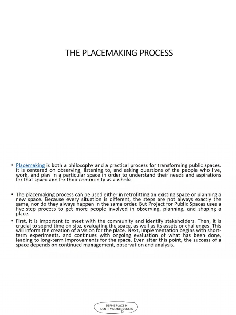 Pla-The Placemaking Process | PDF