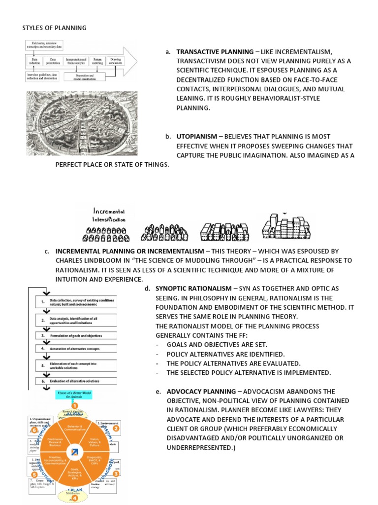 Styles of Planning - Summary | PDF | Rationalism | Urban Renewal