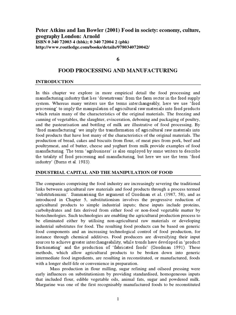 Food Processing and Manufacturing | PDF | Convenience Food | Brand