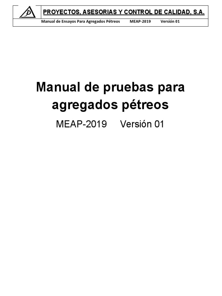 Manual de Ensayo para Agregados Petreos | PDF | Agua | Destilación