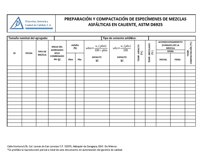 Preparación y Compactación de Especimenes de Mezclas Asfñalticas en ...