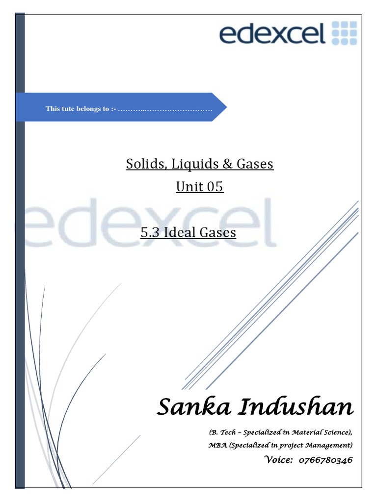 5.3 Ideal Gases - Printable | PDF | Atmosphere Of Earth | Density