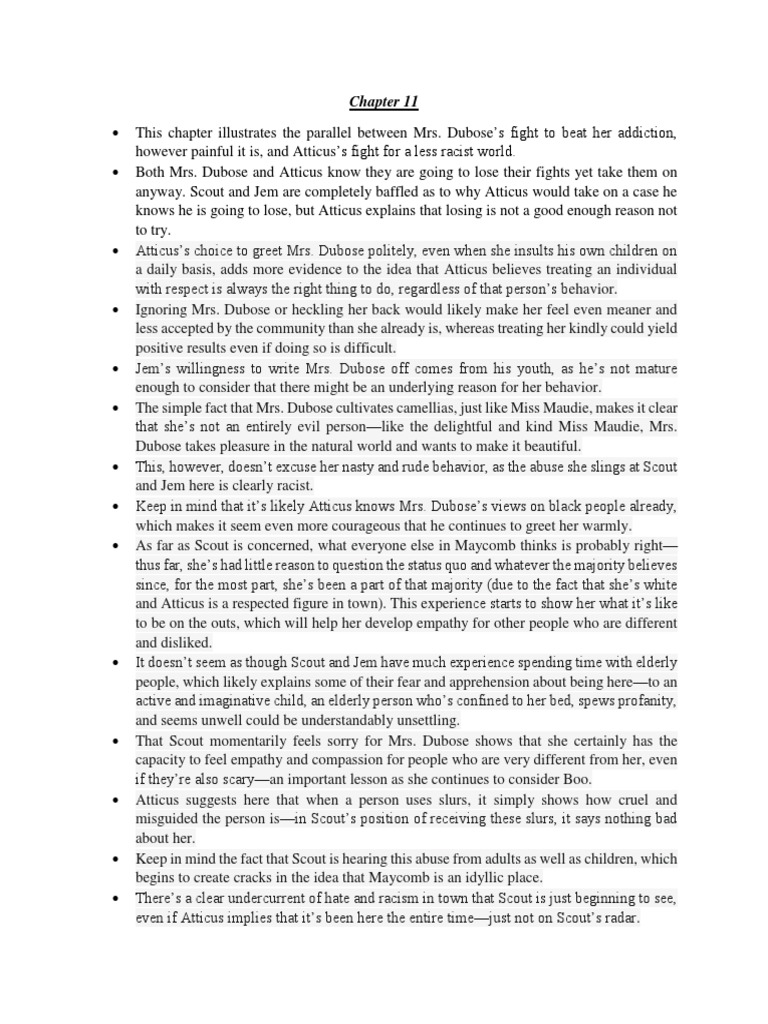 Chapter 11 Analysis of TKAM Themes | PDF | To Kill A Mockingbird