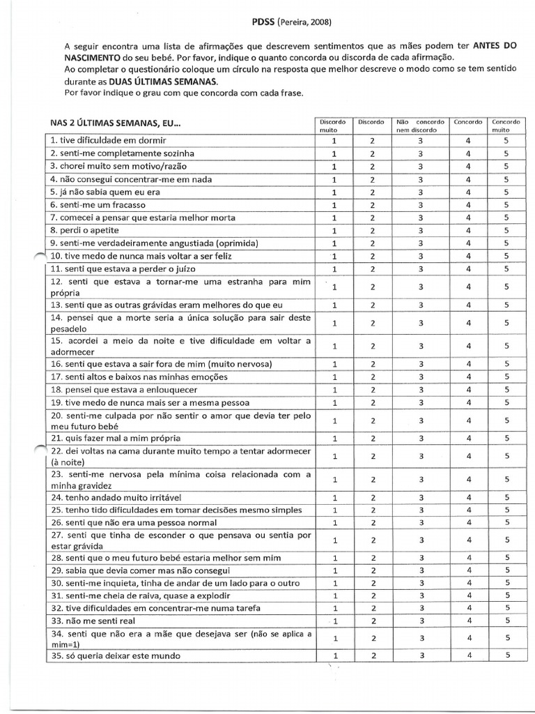 PDSS Gravidez | PDF
