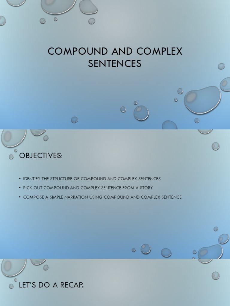 Compound and Complex Sentences Guide | PDF | Sentence (Linguistics ...