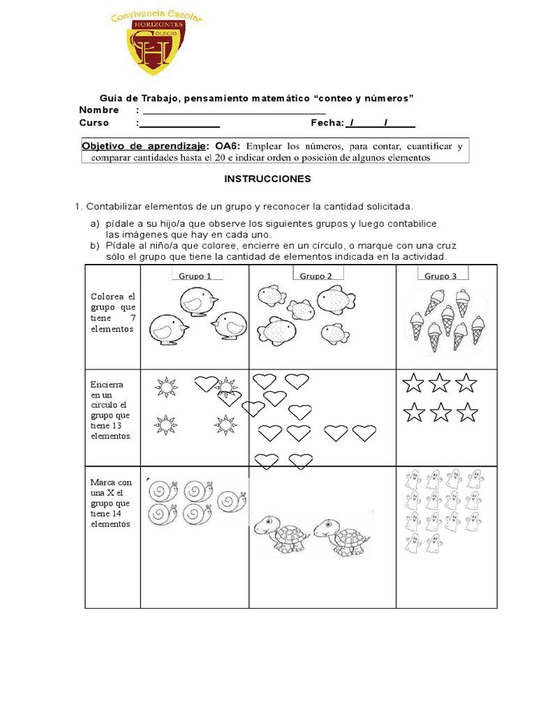 Actividades de Conteo para Preescolar | PDF | Métodos y materiales de ...