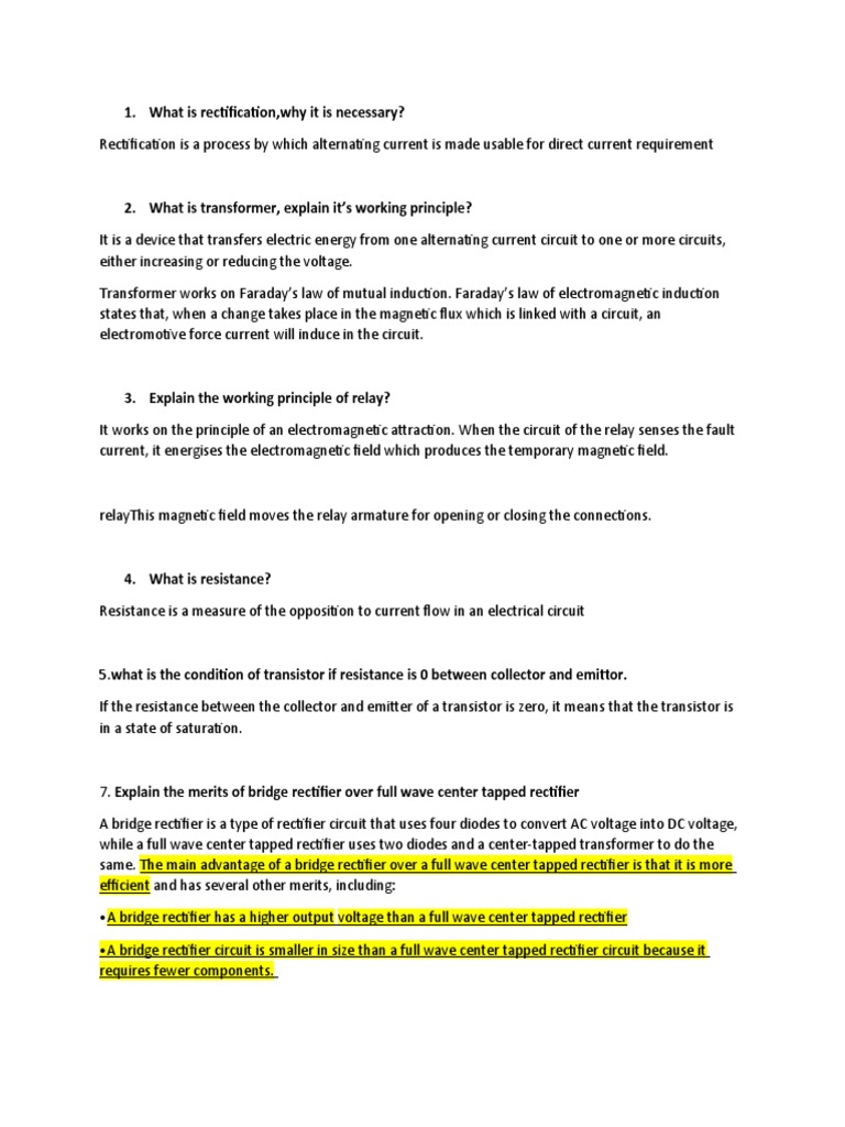 Electronics Question Bank Class 11 | PDF | Rectifier | Transformer
