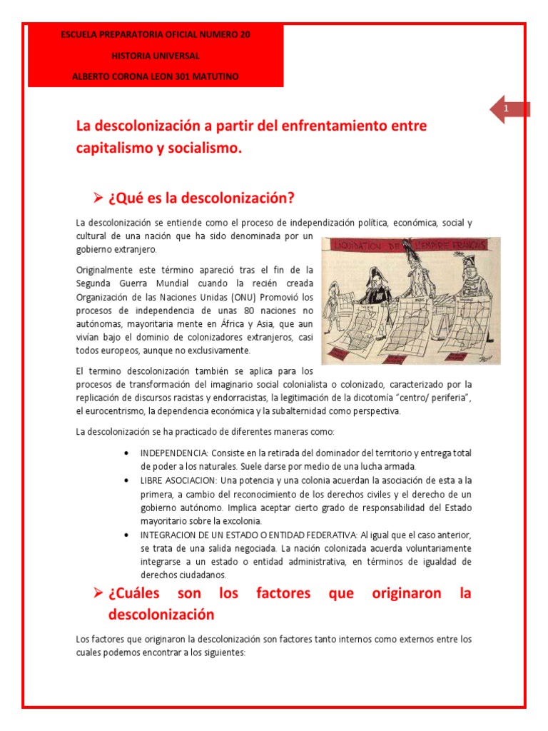 La Descolonización A Partir Del Enfrentamiento Entre Capitalismo y Socialismo | Descargar gratis ...