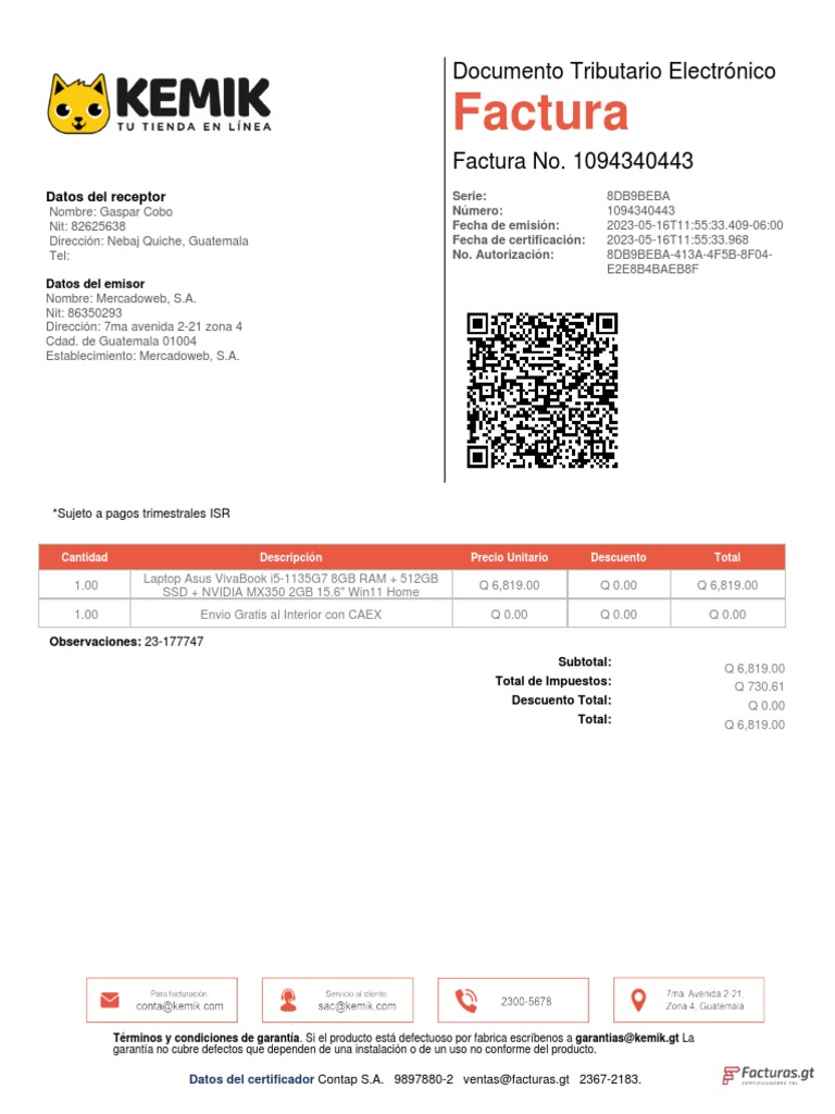 Factura: Documento Tributario Electrónico | PDF | Factura | Contabilidad