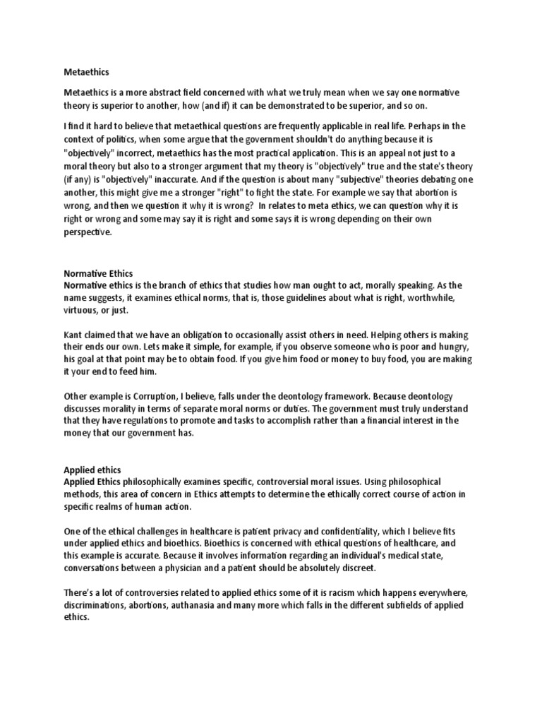 Frameworks and Principles Behind Our Moral Disposition - Reflection ...