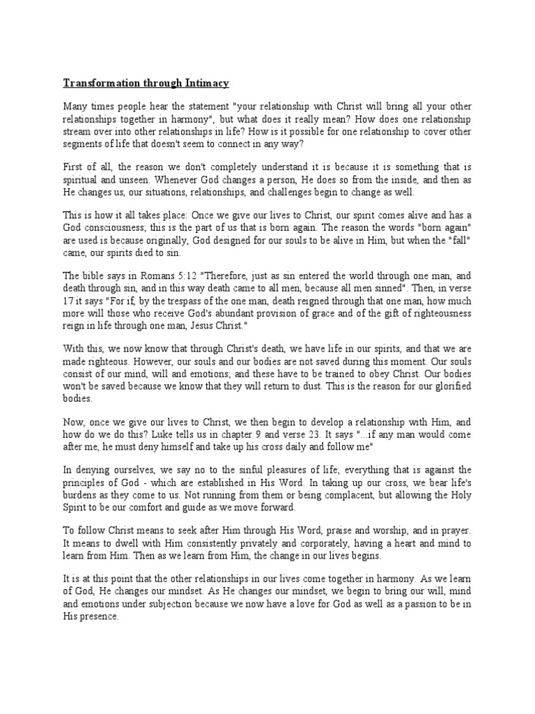 Transformation through Intimacy | PDF