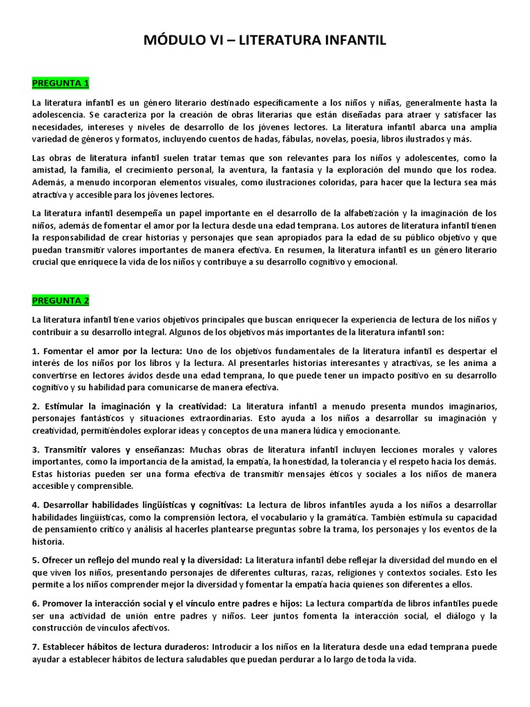 Solucion - Modulo Vi | PDF | Literatura infantil | Creatividad