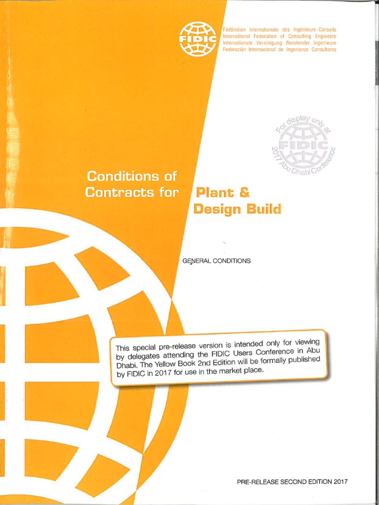 2017 FIDIC Yellow - Plant & Design Build (Pre-Release) | PDF