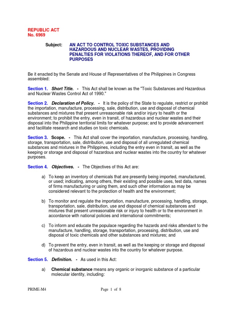 Ra 6969 | PDF