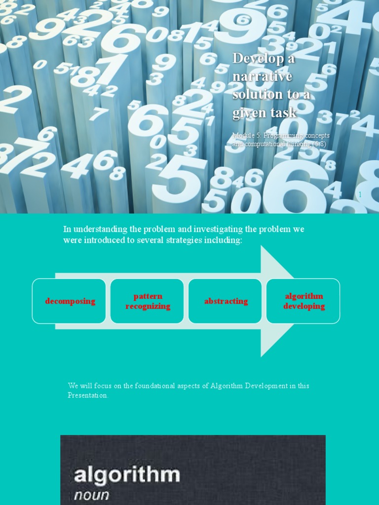 Develop A Narrative Solution To A Given Task Module 5.8 | PDF | Algorithms | Computer Programming