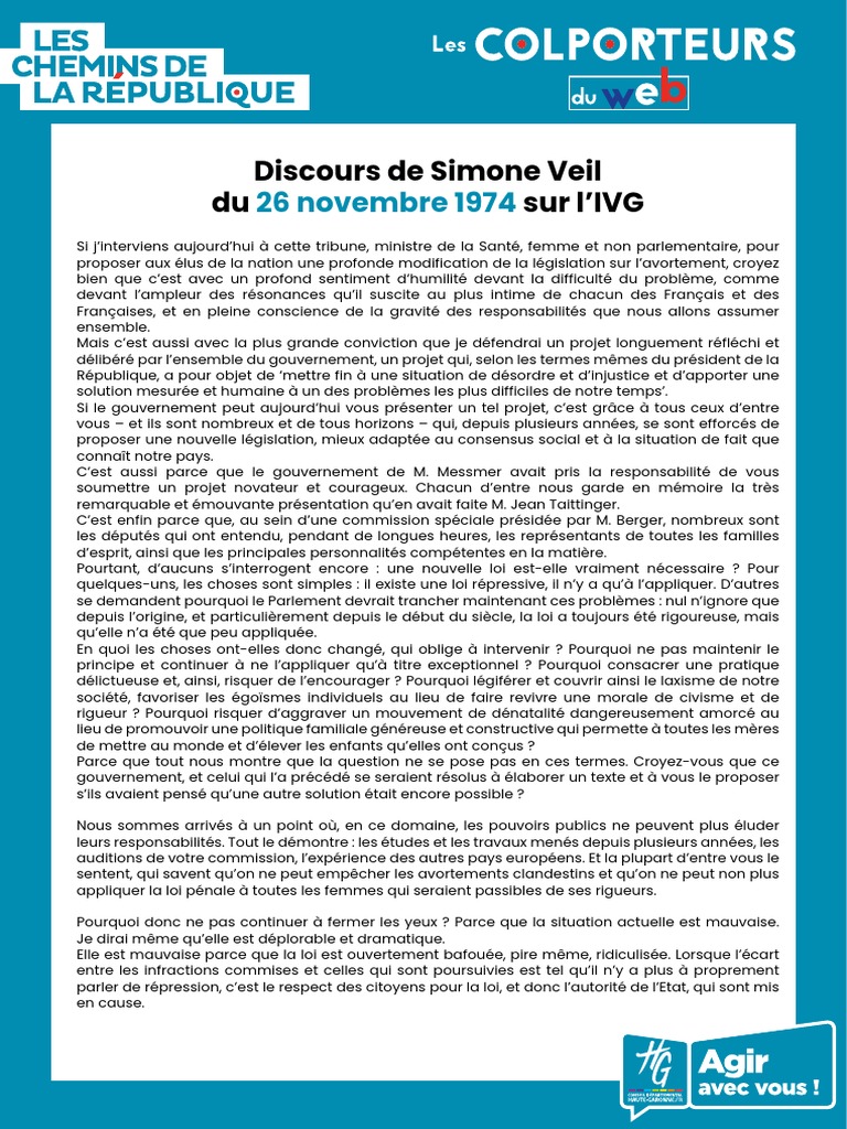 Discours de Simone Veil Sur l'IVG | PDF