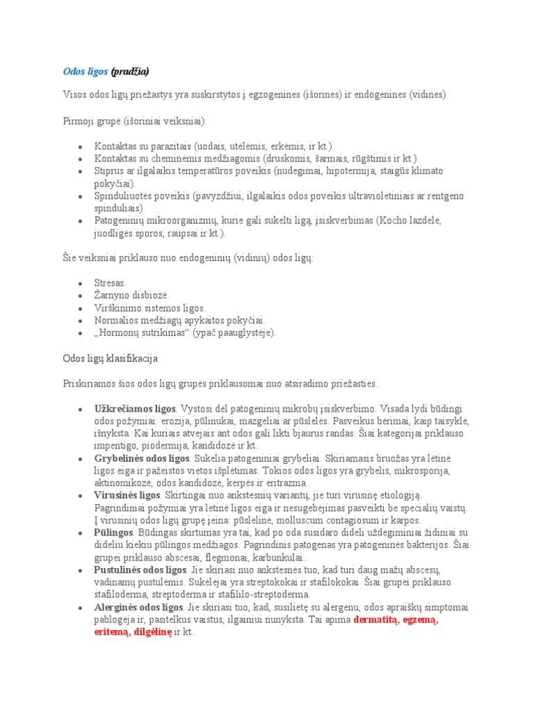 Odos Ligos Pradzia | PDF