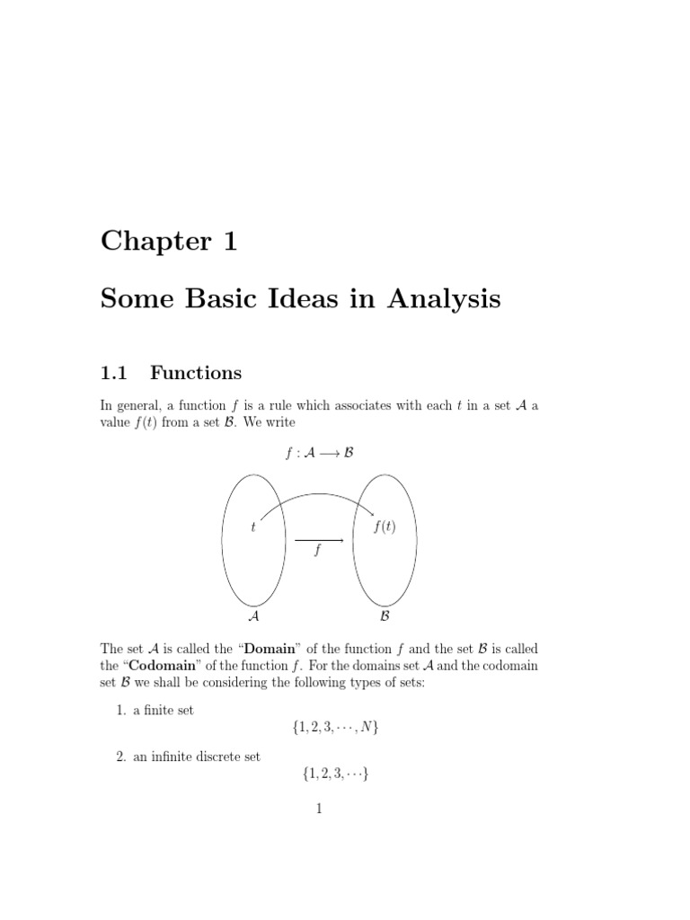Chapter 1 Real Analysis | PDF | Function (Mathematics) | Set (Mathematics)