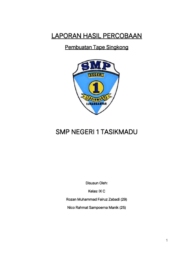 Laporan Hasil Percobaan Tape | PDF