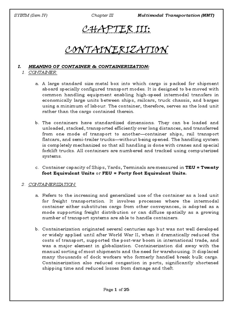 Chapter 3 - Containerization | PDF | Containerization | Cargo