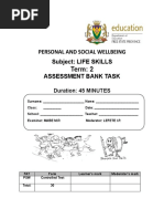 Grade 1 CAPS Life Skills Assesment Term 4 | PDF