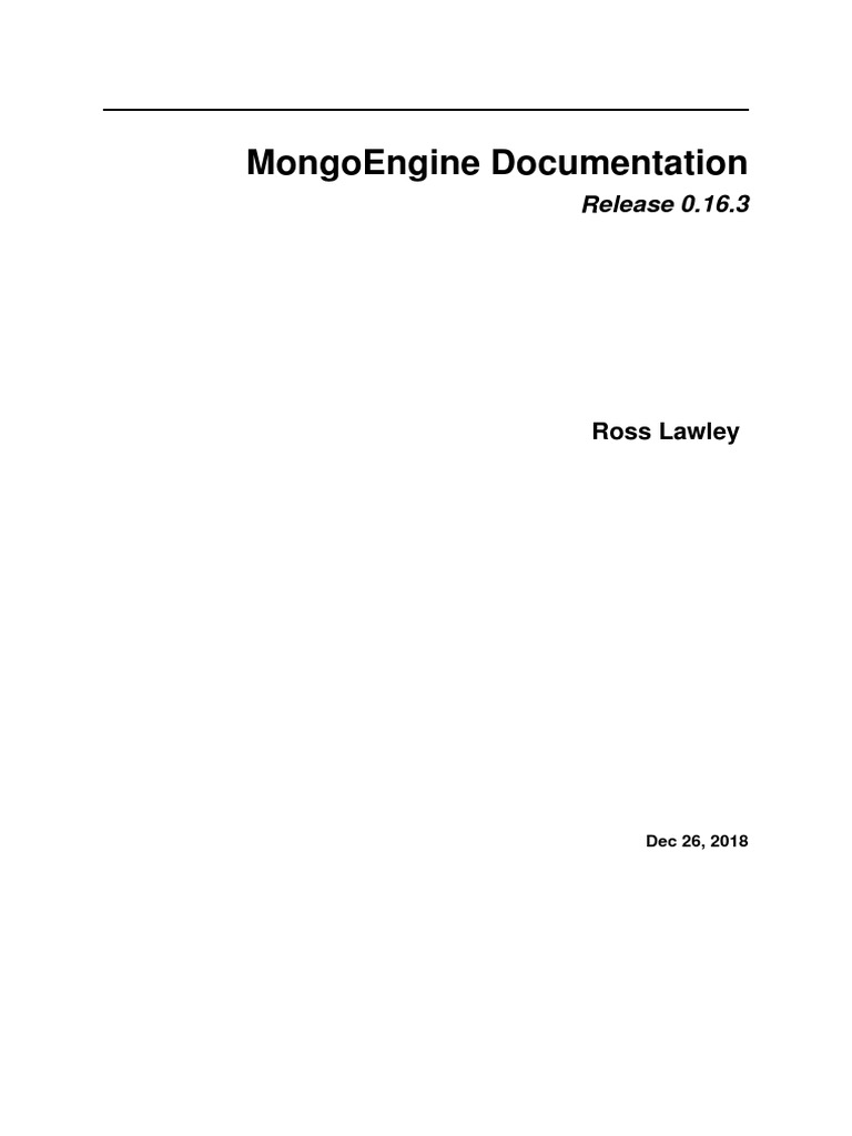Python Mongoengine Odm Pdf Mongo Db Databases