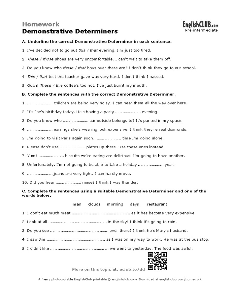 Demonstrative Determiners | PDF | Language Arts & Discipline | Foreign Language Studies